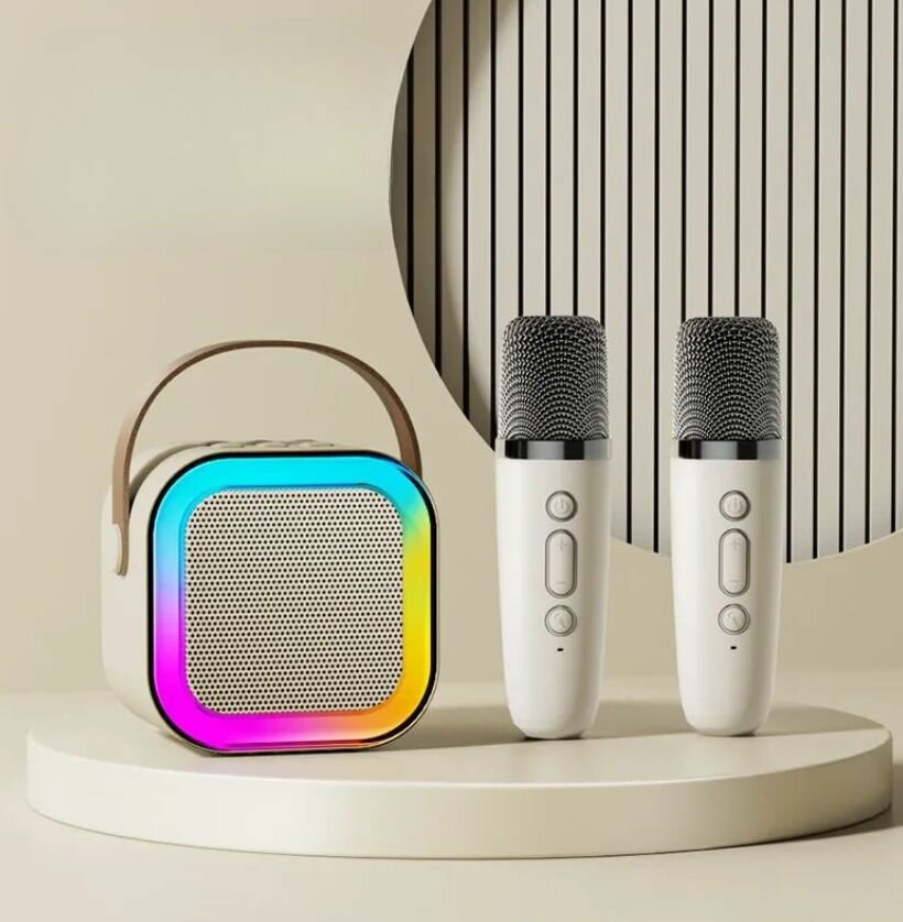 Беспроводная детская караоке- колонка K-12 с 2 микрофонами