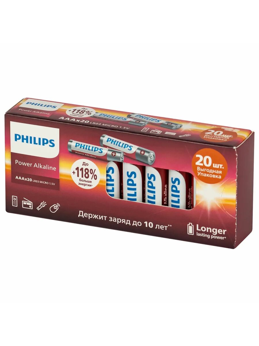 Батарейки алкалиновые мизинчиковые комплект 20 шт, ААА