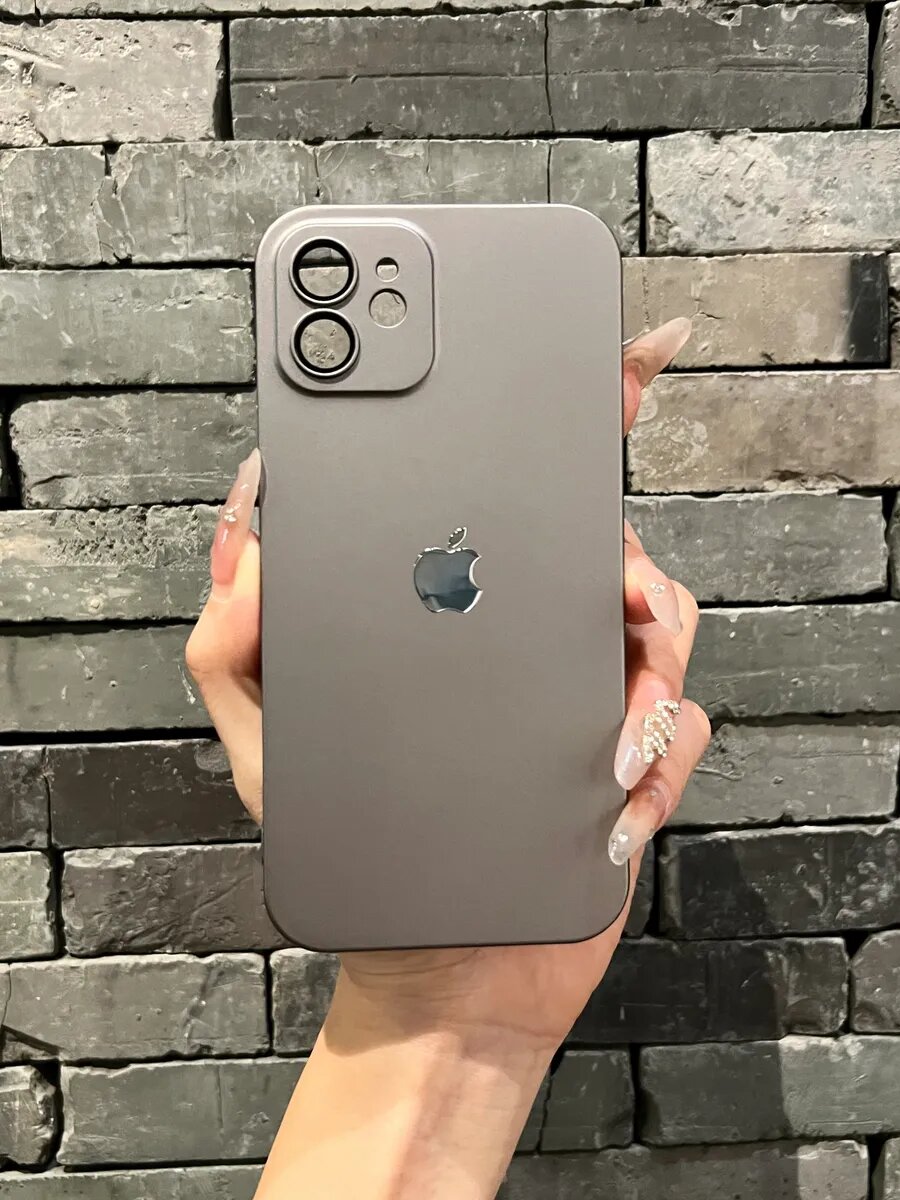 Чехол О'кейси, для iPhone 12, с защитой камеры, титан/серебристый