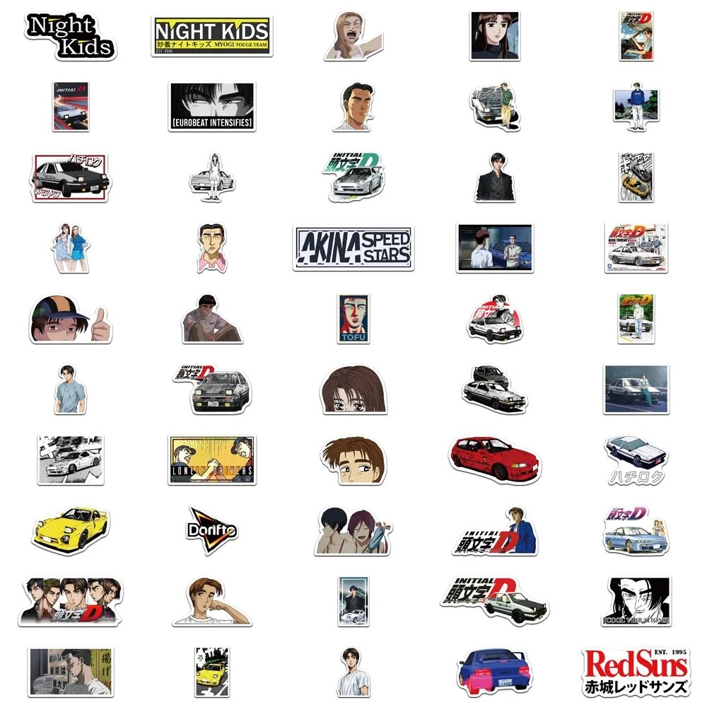 Наклейки Initial D, 100PCS — фото 1