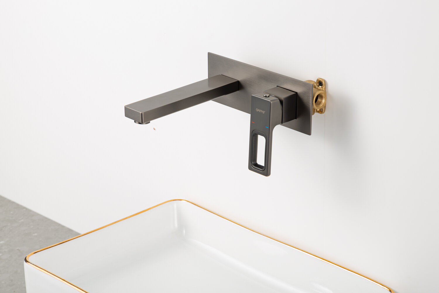 Смеситель для раковины встраиваемый GAPPO G1017-19, латунь, цвет оружейная сталь