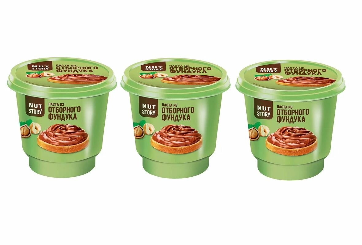 Паста из отборного фундука NutStory c добавлением какао, 350 гр, 3 уп