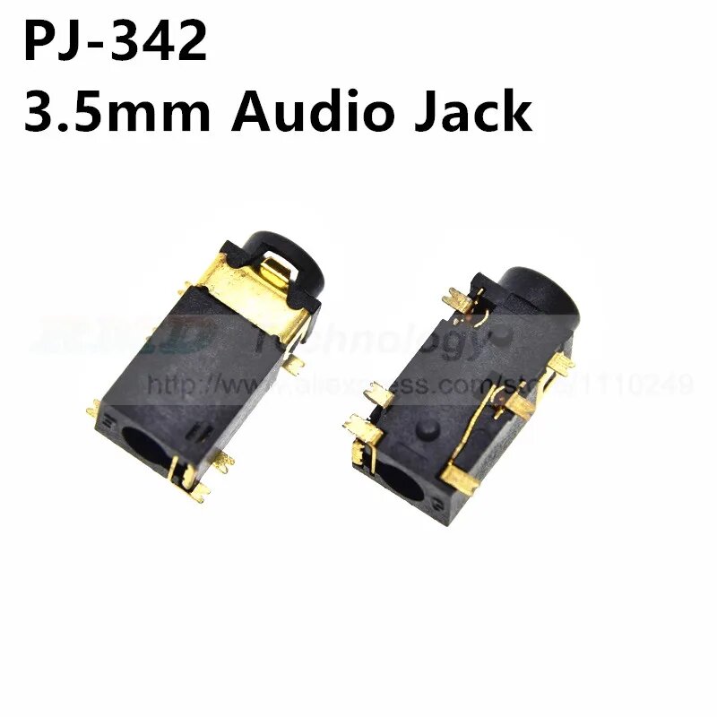 10 шт./лот 3,5 мм разъем для наушников аудиоразъем PJ-342 6 Pin