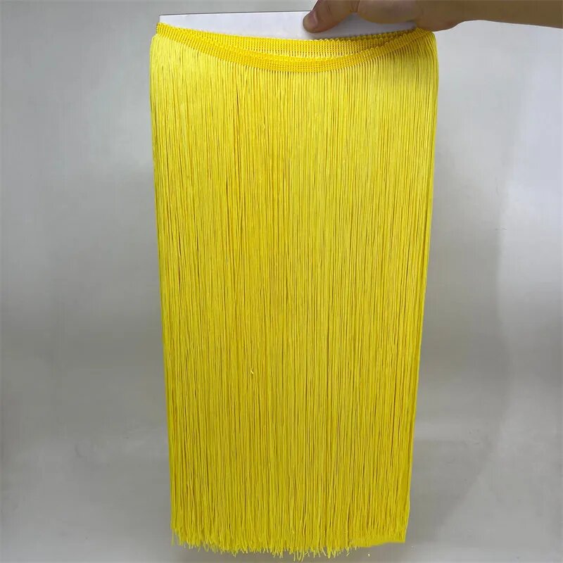 Полиэстеровая бахрома с кисточками Saundylasi 2 метра Желтый, 100CM Wide, Yellow