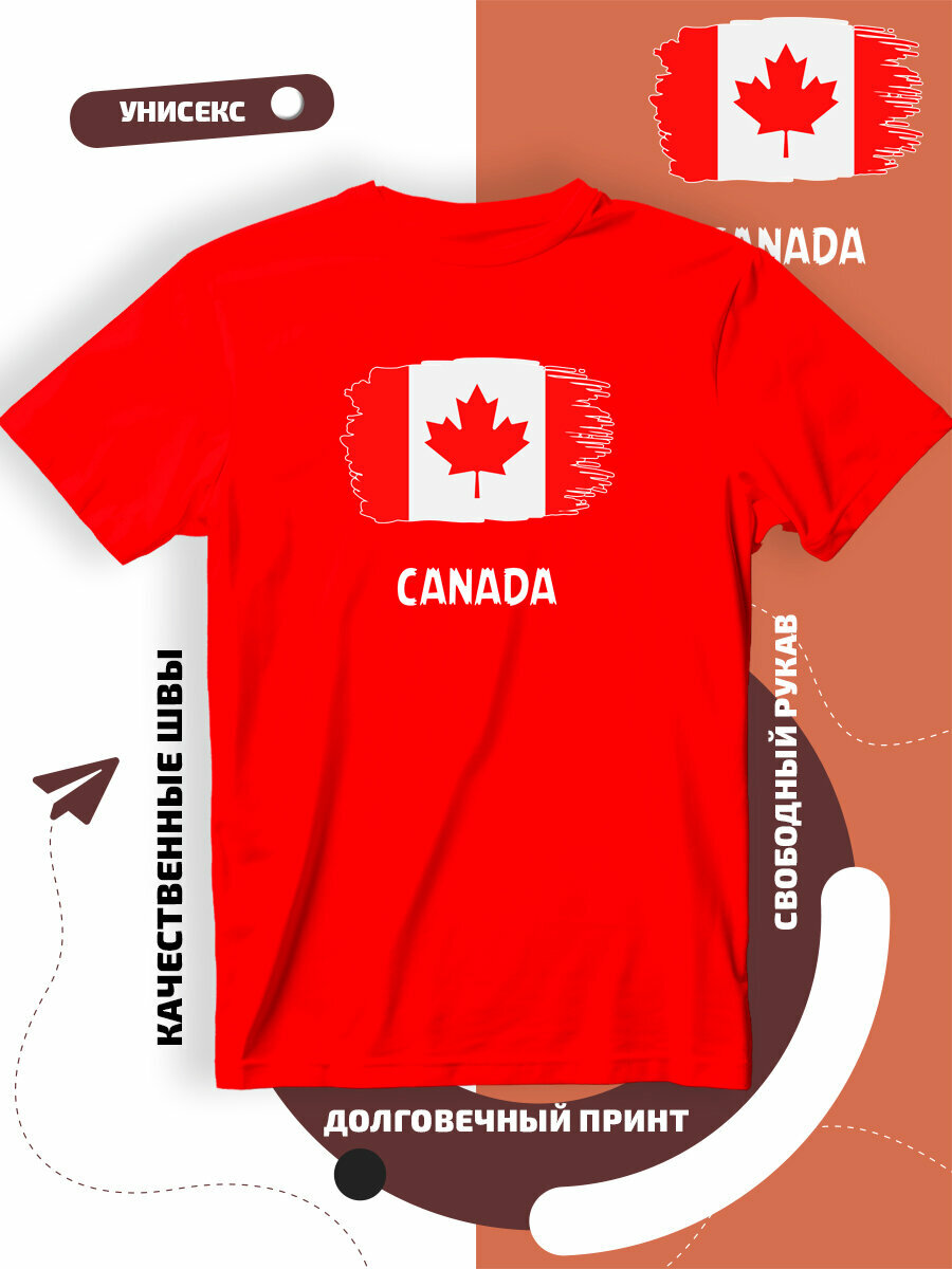 Футболка с принтом флагом Канада Canada