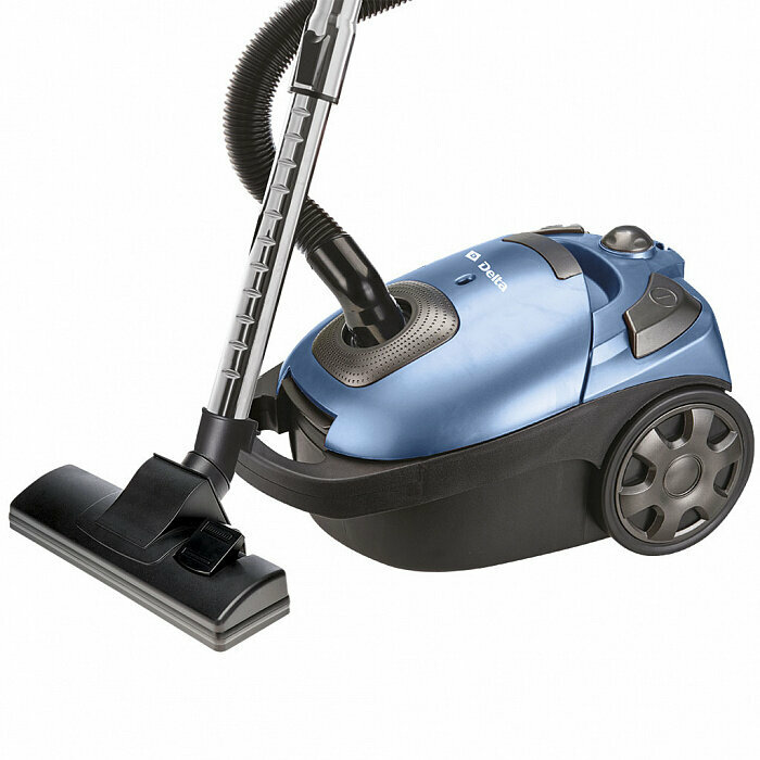 Пылесос Delta DL-0840, мешок для сбора пыли с индикатором заполнения, 2000 Вт, синий
