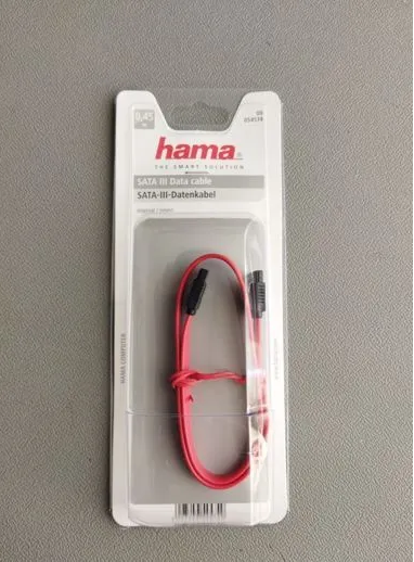 Кабель Hama разъемы SATA / SATA угловой, плоский длина 0.6 метра, цвет красный