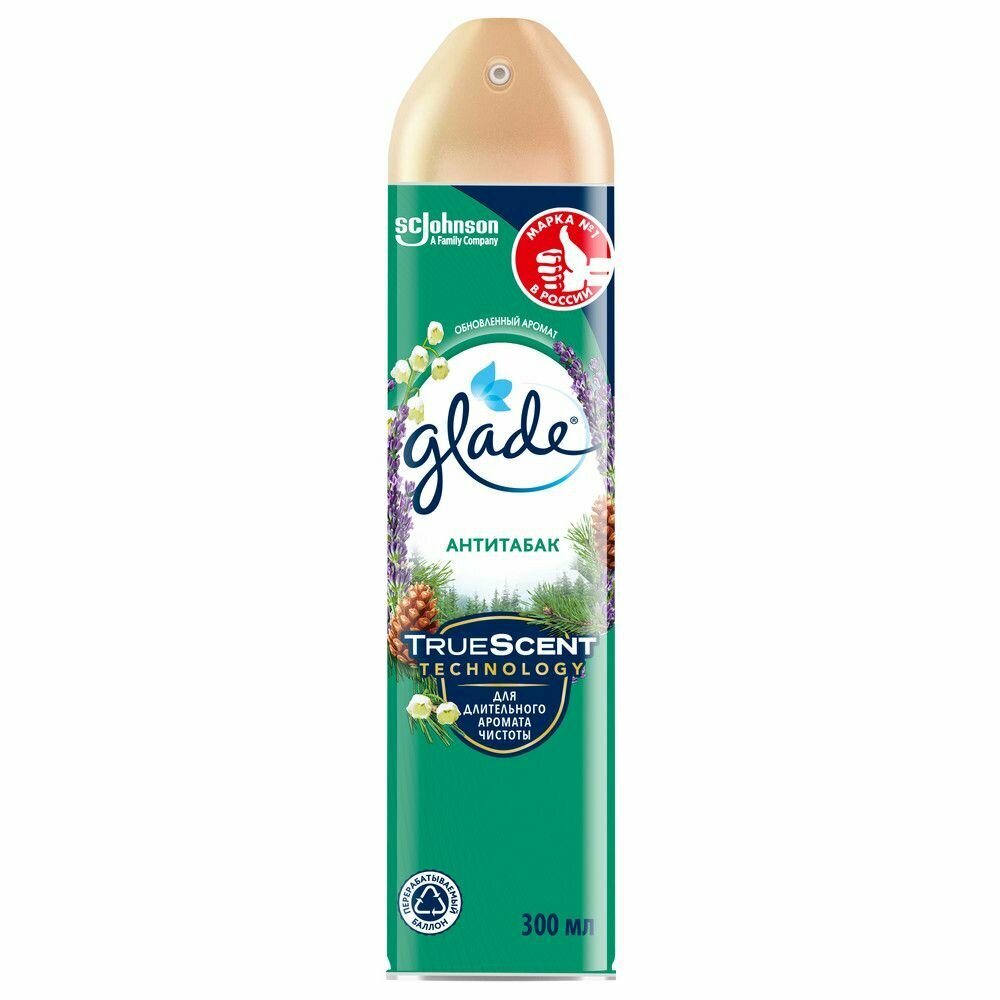 Освежитель воздуха GLADE аэрозоль антитабак, 300мл