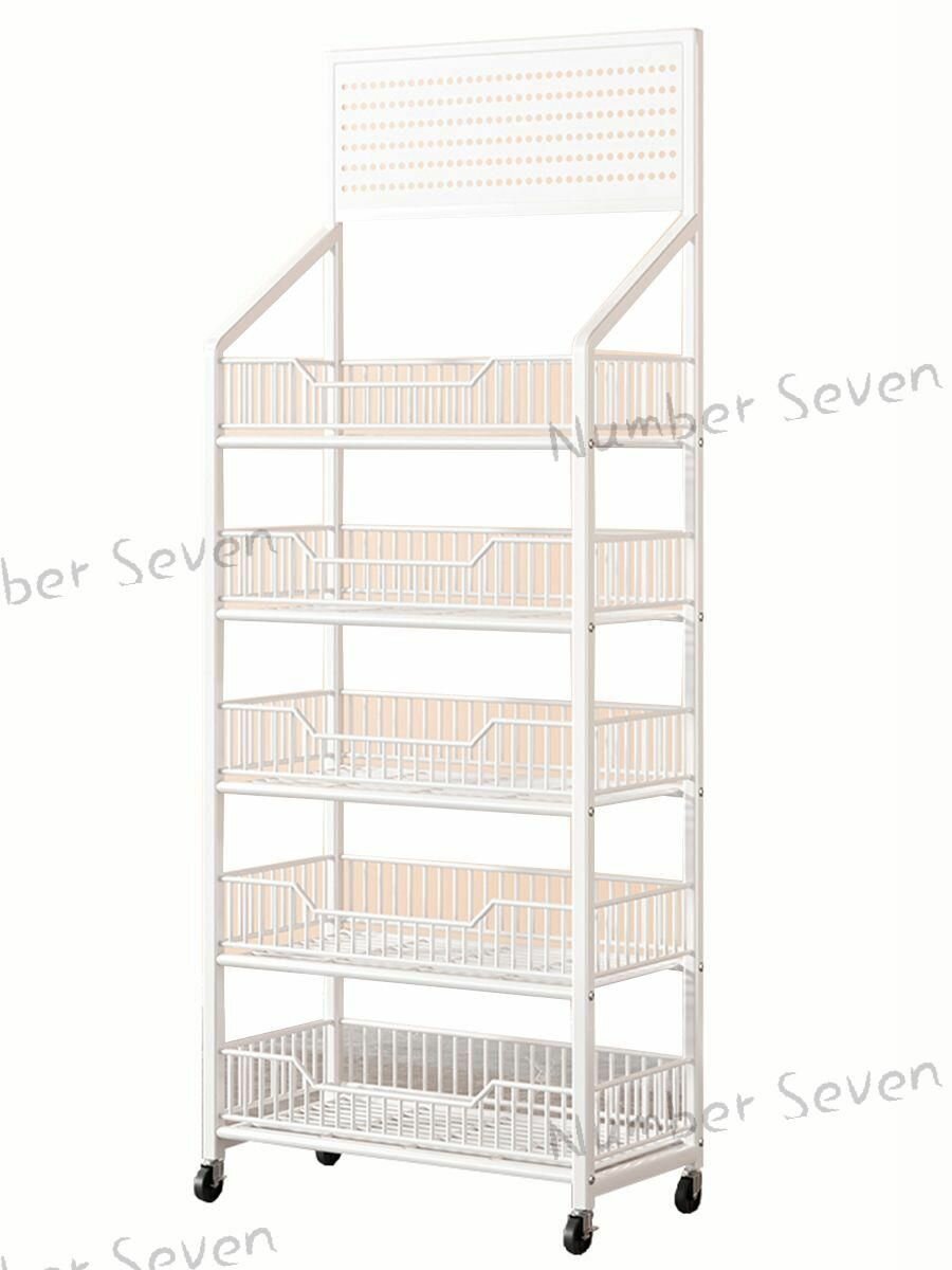 Стеллаж торговый с корзинами, Металлическая полка для магазина, 50x27x165см