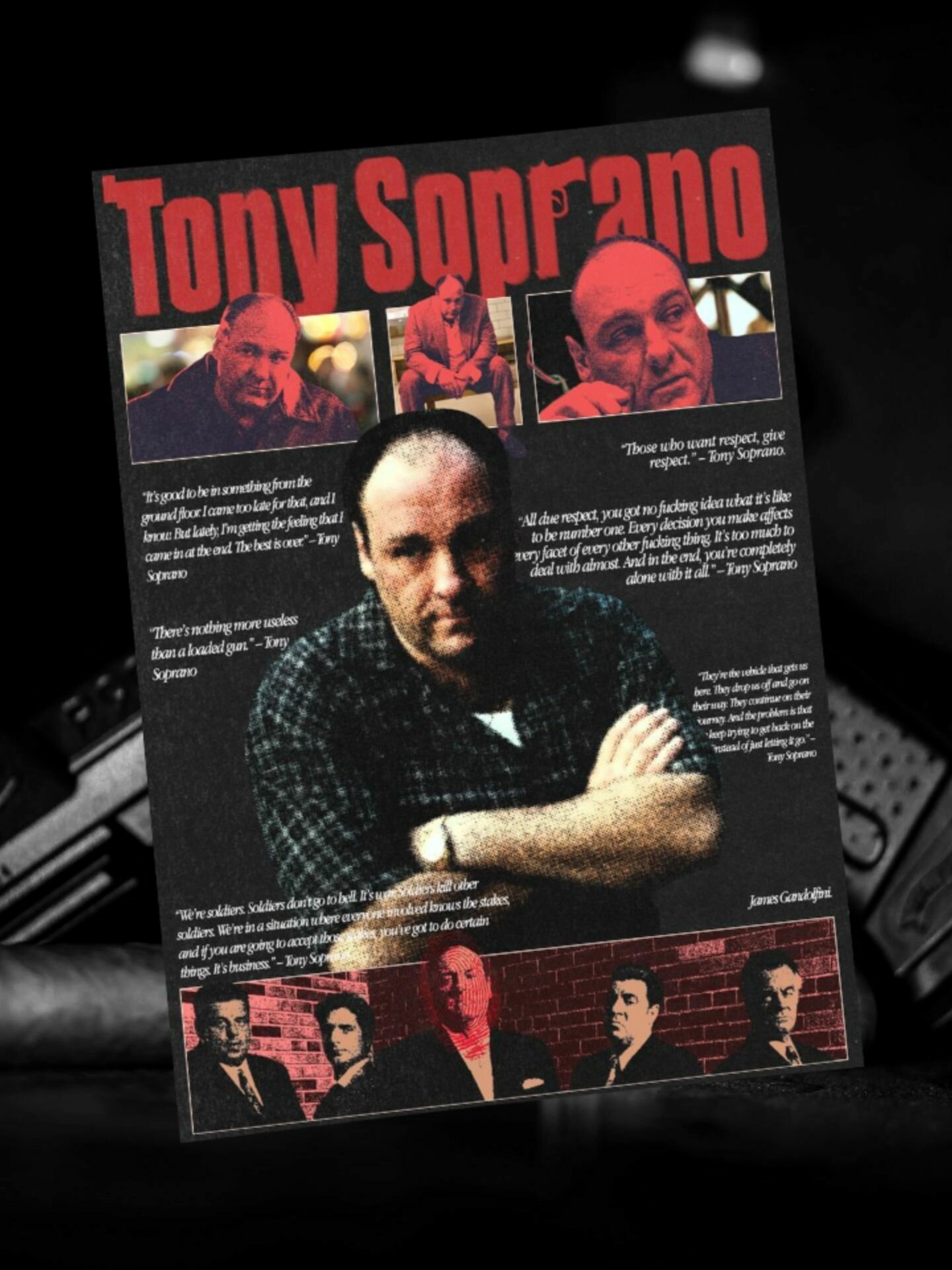Постер "Клан Сопрано" в стиле pinterest, формат А3, 297 х 420 мм, глянцевый