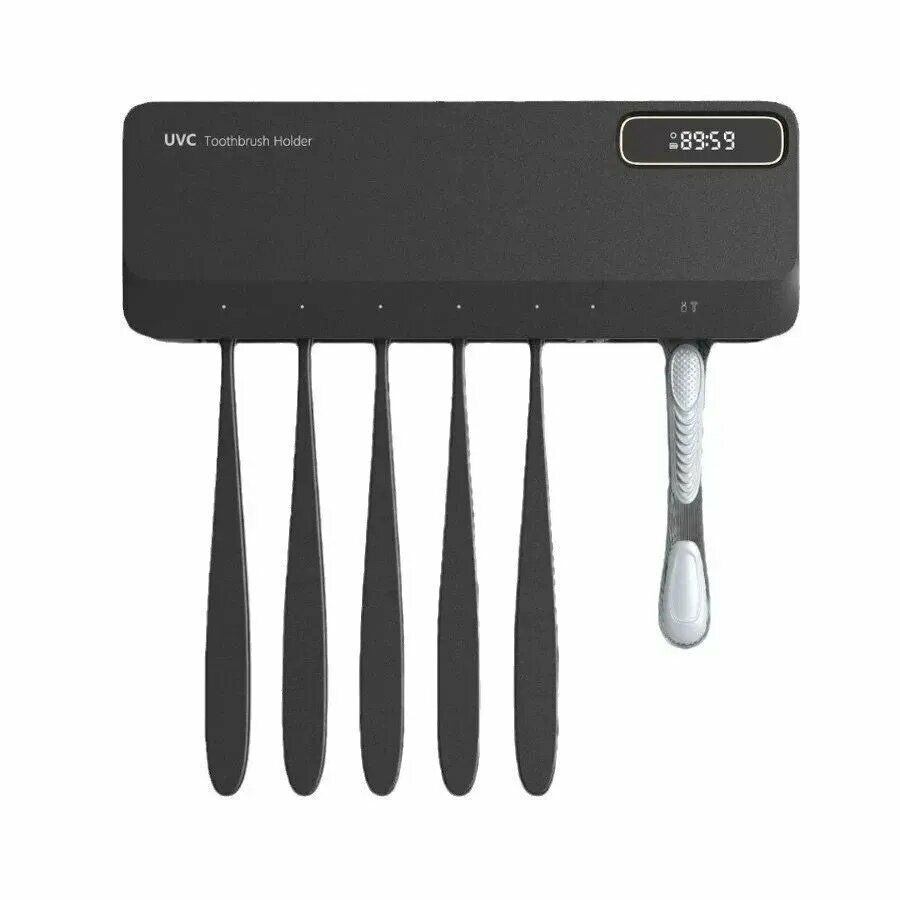 Умный УФ стерилизатор футляр чехол держатель для зубной щетки и бритвы Xiaomi черное / Держатель для зубных щеток