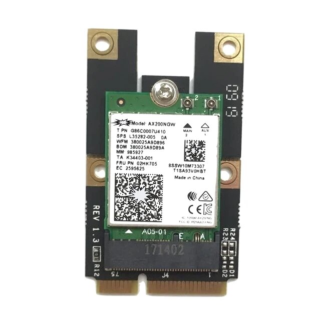 Беспроводная Wi-Fi 6 карта Intel AX200, Цвет: AX200 PC