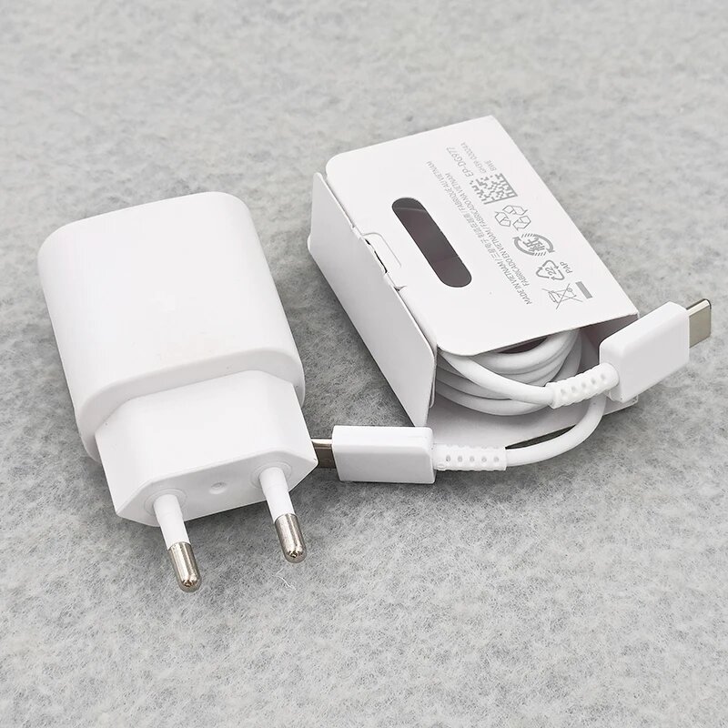 Зарядное устройство для Samsung Galaxy Z Flip 4, 5, 6, A35, A55, A34, A54, 25 Вт, White EU Add Cable