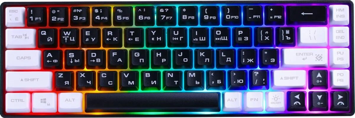 Клавиатура Aris GK-349 (45344) черный/белый, механическая, RGB