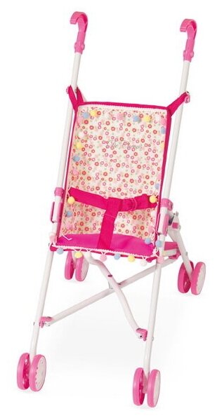 Коляска-трость для кукол 56 см розовая в цветочек, Decuevas Toys, 90097-2