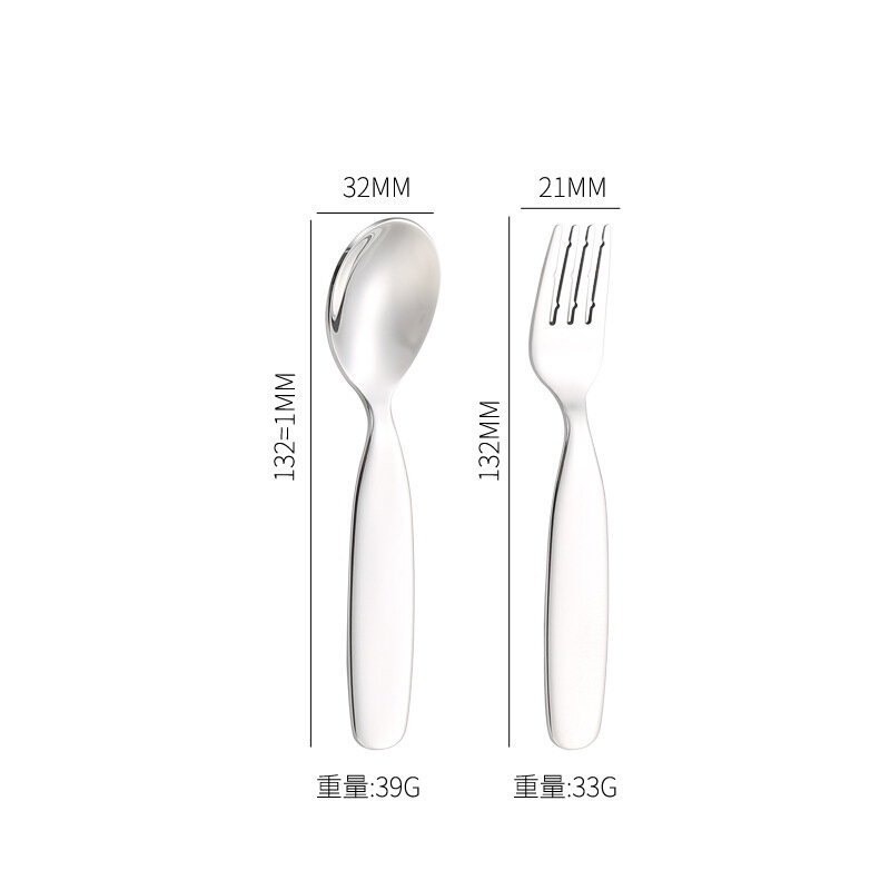 304 детская ложка из нержавеющей стали вилка Бытовая ложка для еды утолщенная Милая ложка детская вилка ложка костюм