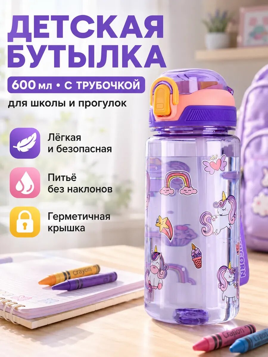 Бутылочка для воды в школу для девочек