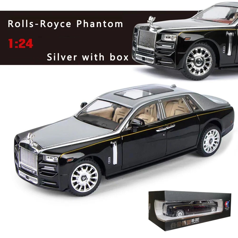Модель Rolls-Royce Phantom 1:24, серебристый, с коробкой