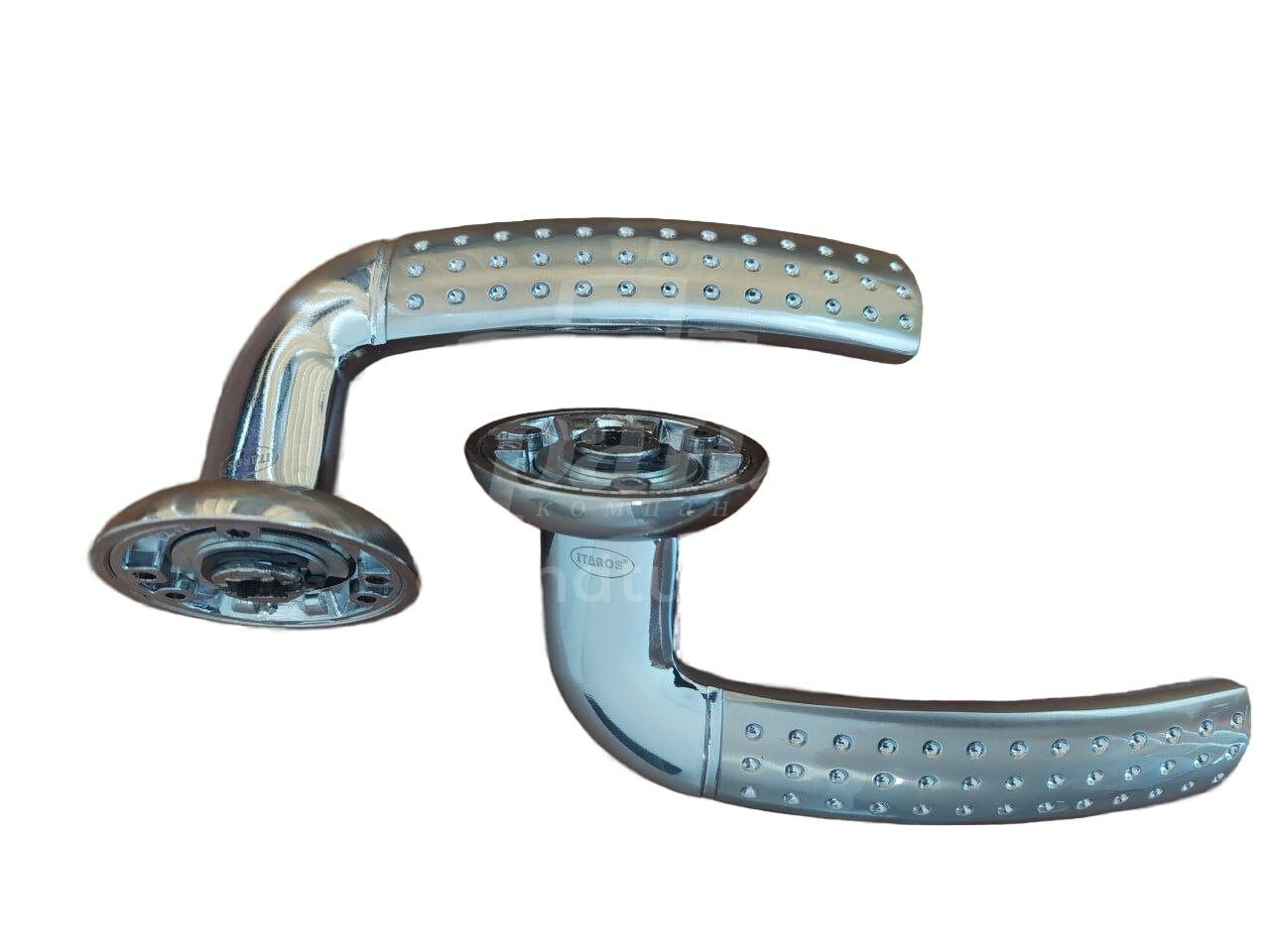 Комплект ручек Itaros тренто PREMIUM PLUS ручка на круглой розетке белый никель/хром SN/CP