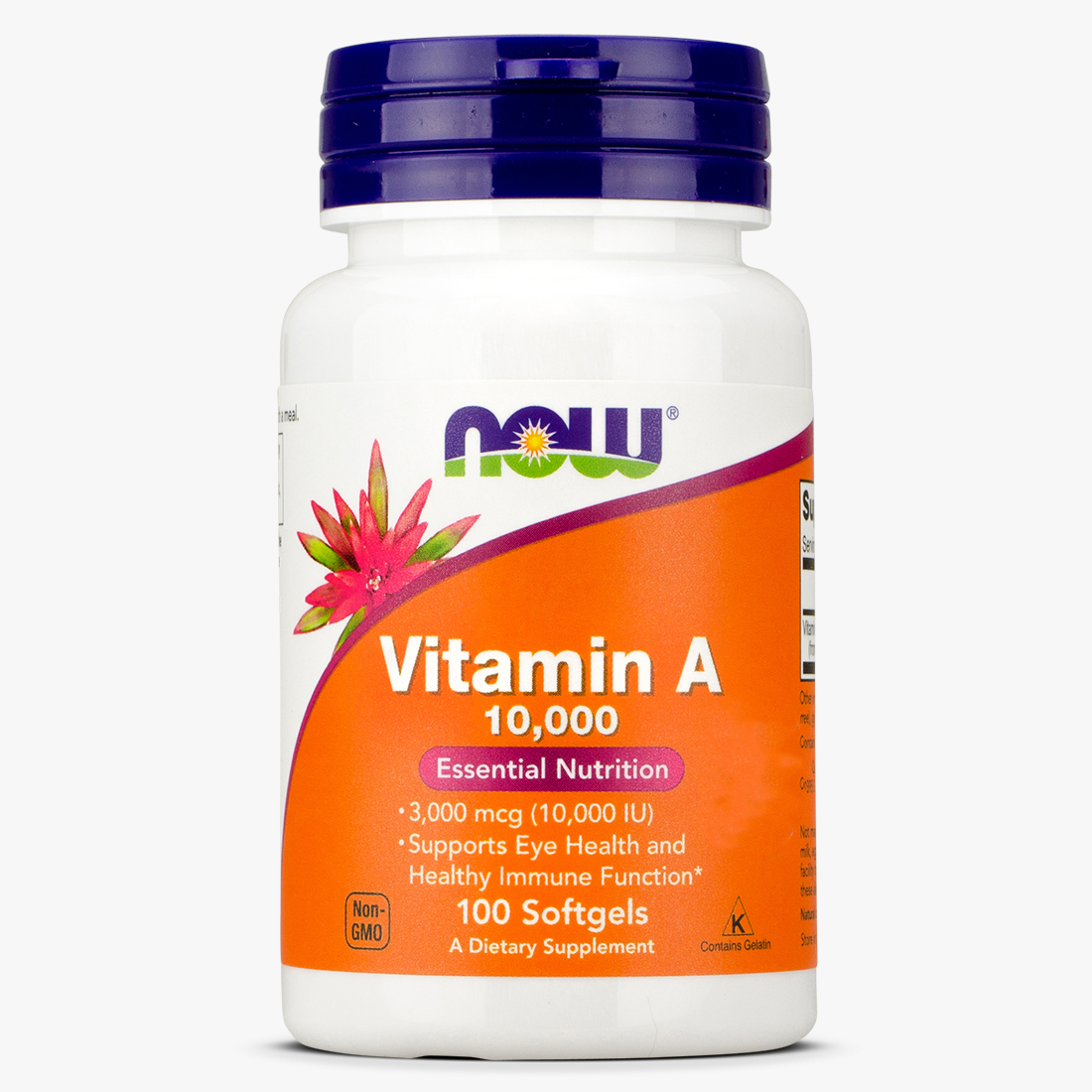 Витамин А 10 000 ме NOW Vitamin А, 100 гелевых капсул, для женщин и мужчин