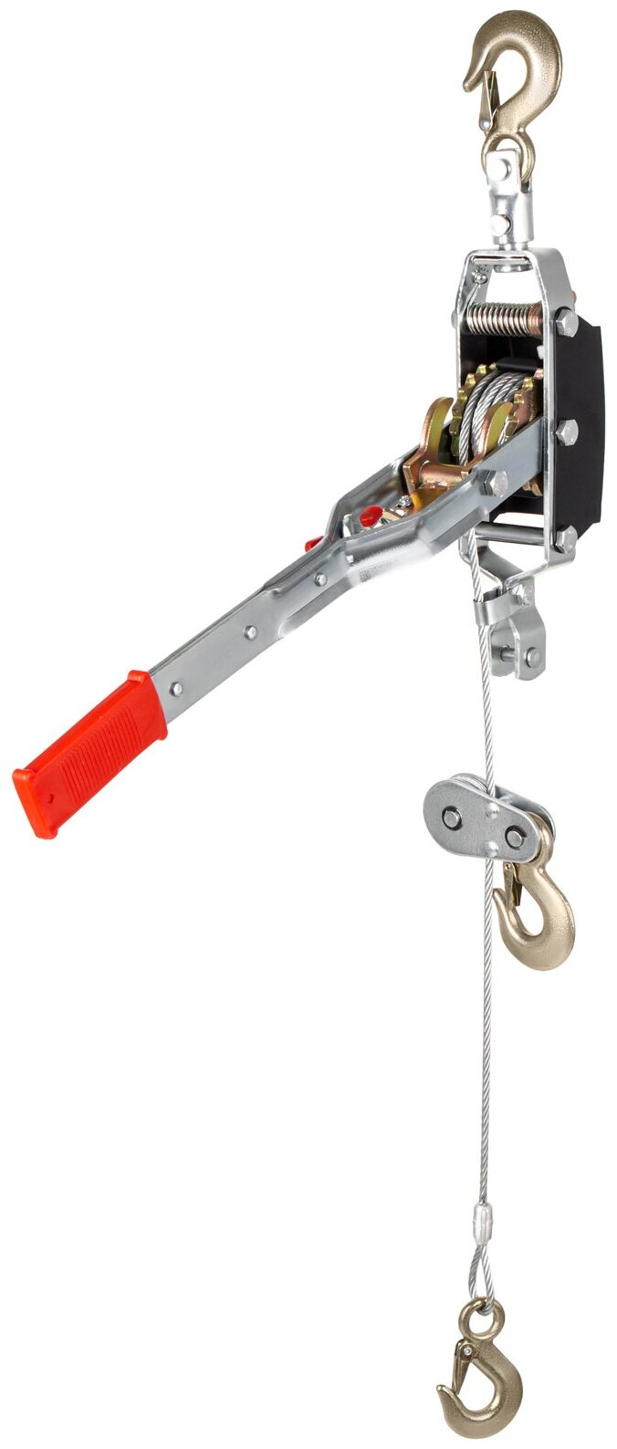 Лебедка рычажная, тяга- 4т, подъем- 1,6т, двойное храповое колесо MATRIX 52225