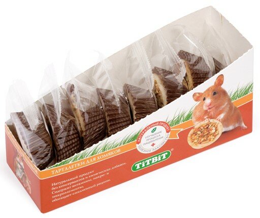 Лакомства для хомяков Тарталетки с кабачком, фундуком 64г Тит Бит 1/16