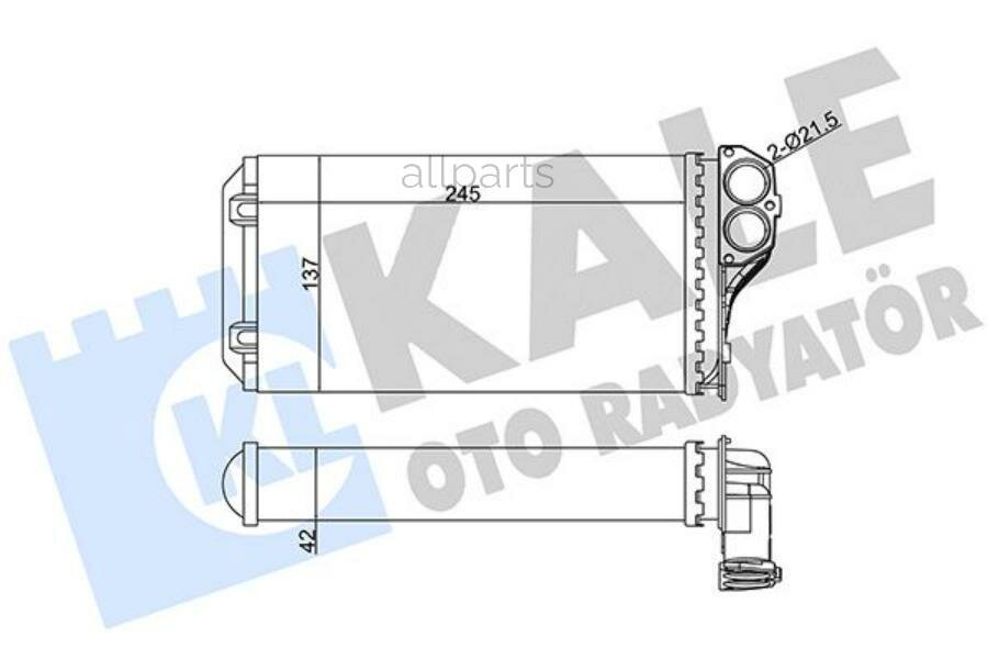 KALE 346310 Радиатор отопителя для а/м Peugeot 307 1.4/1.4 16V/1.4HDi/1.6 16V/1.6HDi/2.0 16V/2.0HDi (00-)