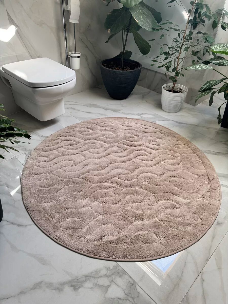 Коврик Natali's Carpets на пол для ванны и туалета 80х80 см Турция