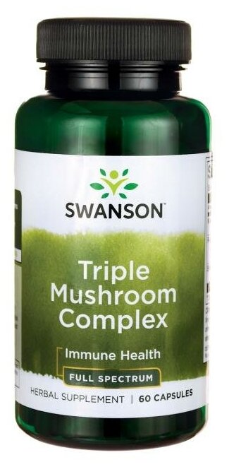 Swanson Triple Mushroom Complex (Maitake, Reishi, Shitake) Full Spectrum 60 капсул (Swanson)