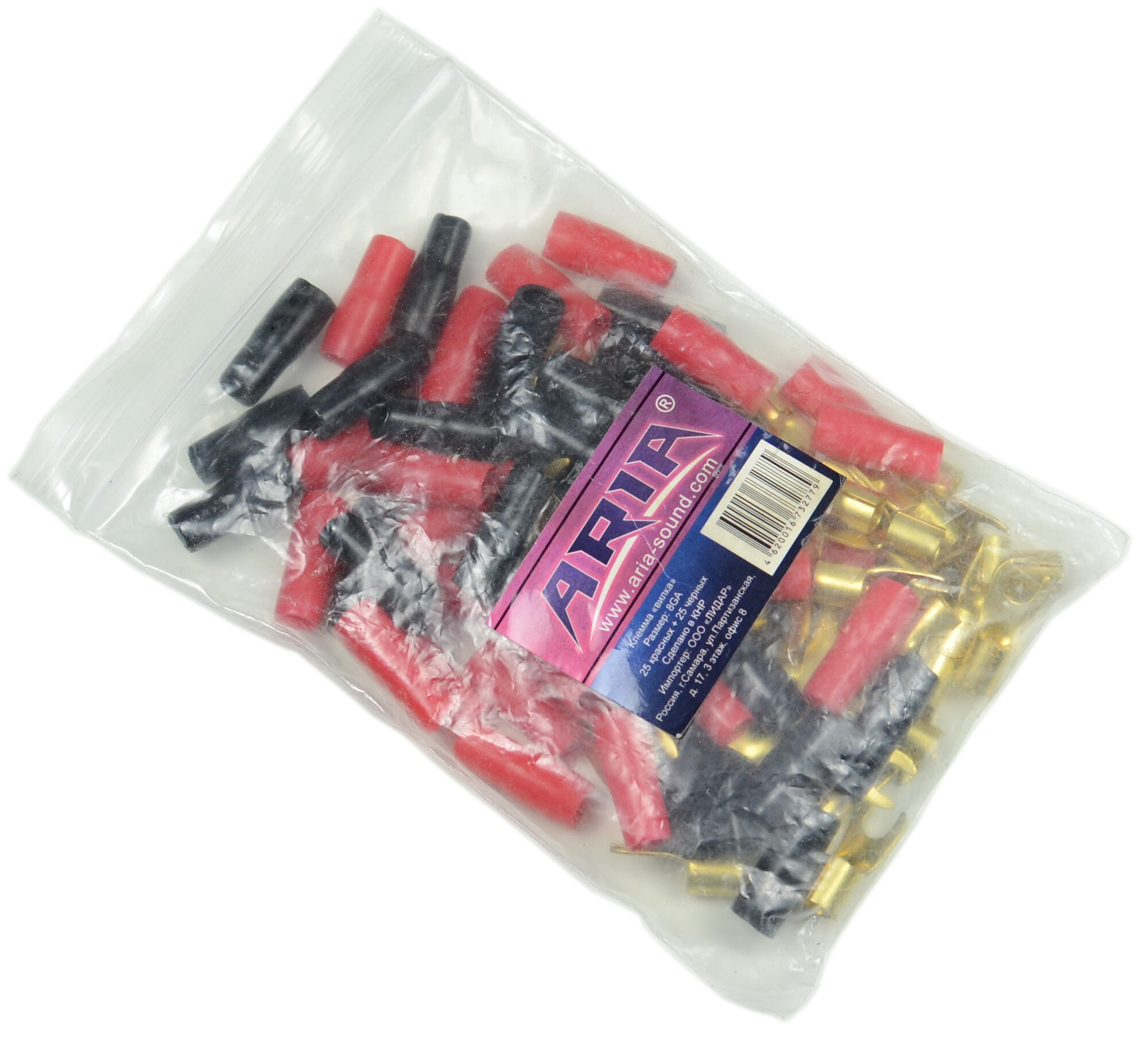Клемма ARIA 8GA Spade terminals (уп. 50 шт: 25красн/25черн)