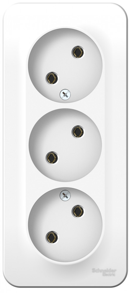 Розетка силовая штепсельная Systeme Electric / Систем Электрик BLANCA, 16А 250В IP20 белый, без заземляющего контакта с изолирующей пластиной BLNRA000311 / электрооборудование