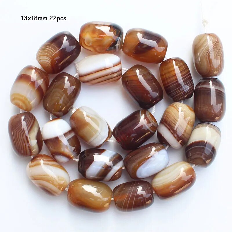 Овальные бусины из ботсванского агата Laerf Beads 13X18mm 22pcs