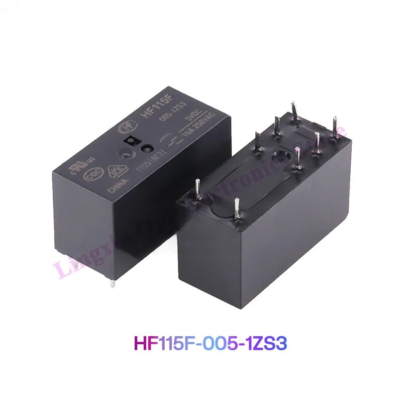 Силовые реле HF115F 250В 16А 8-контактные 5В/12В/24В (20 шт.) HF115F-005-1ZS3