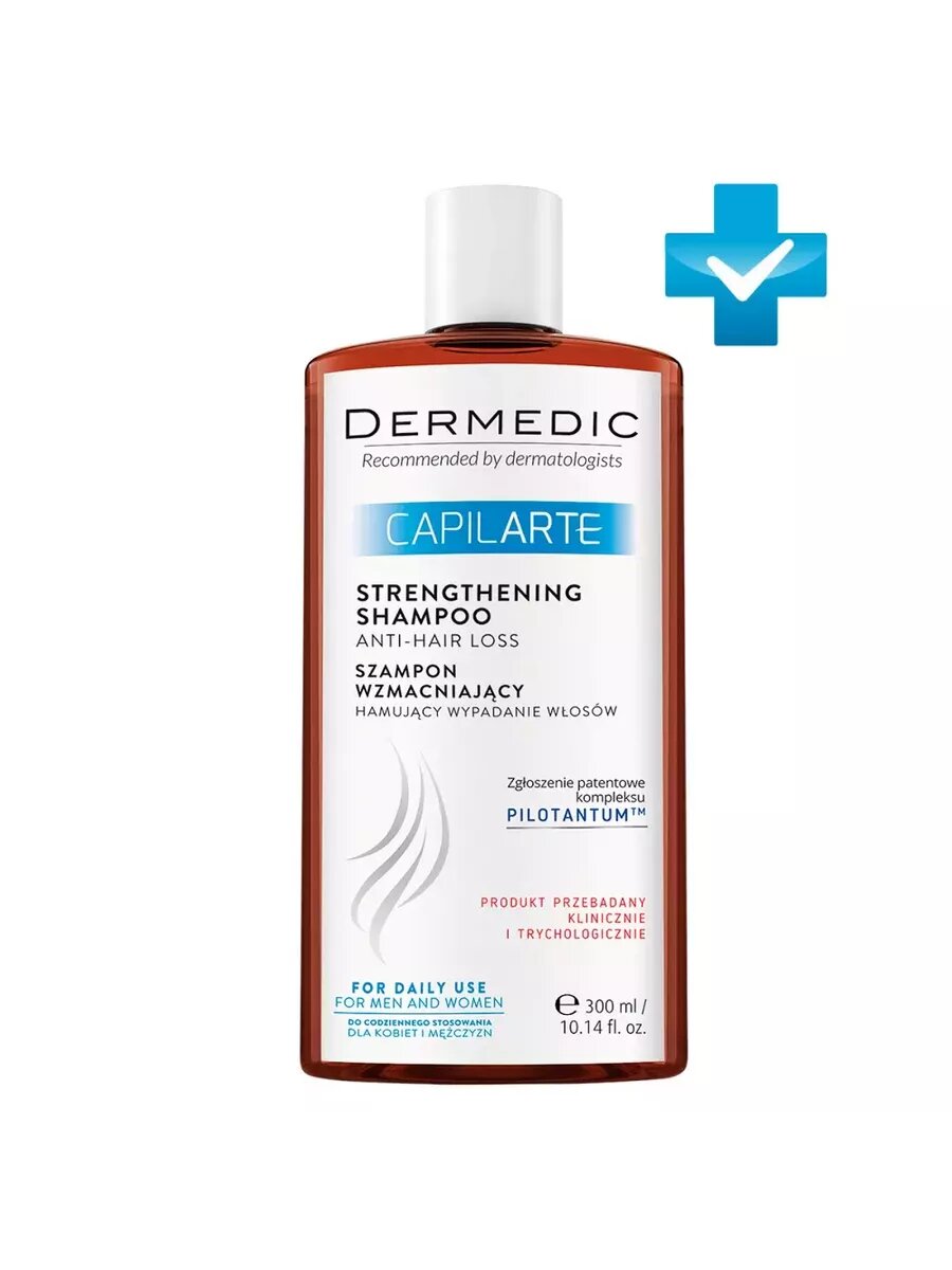 Шампунь Dermedic "Capilarte", укрепляющий, против выпадения волос, для тонких и поврежденных волос, 300 мл