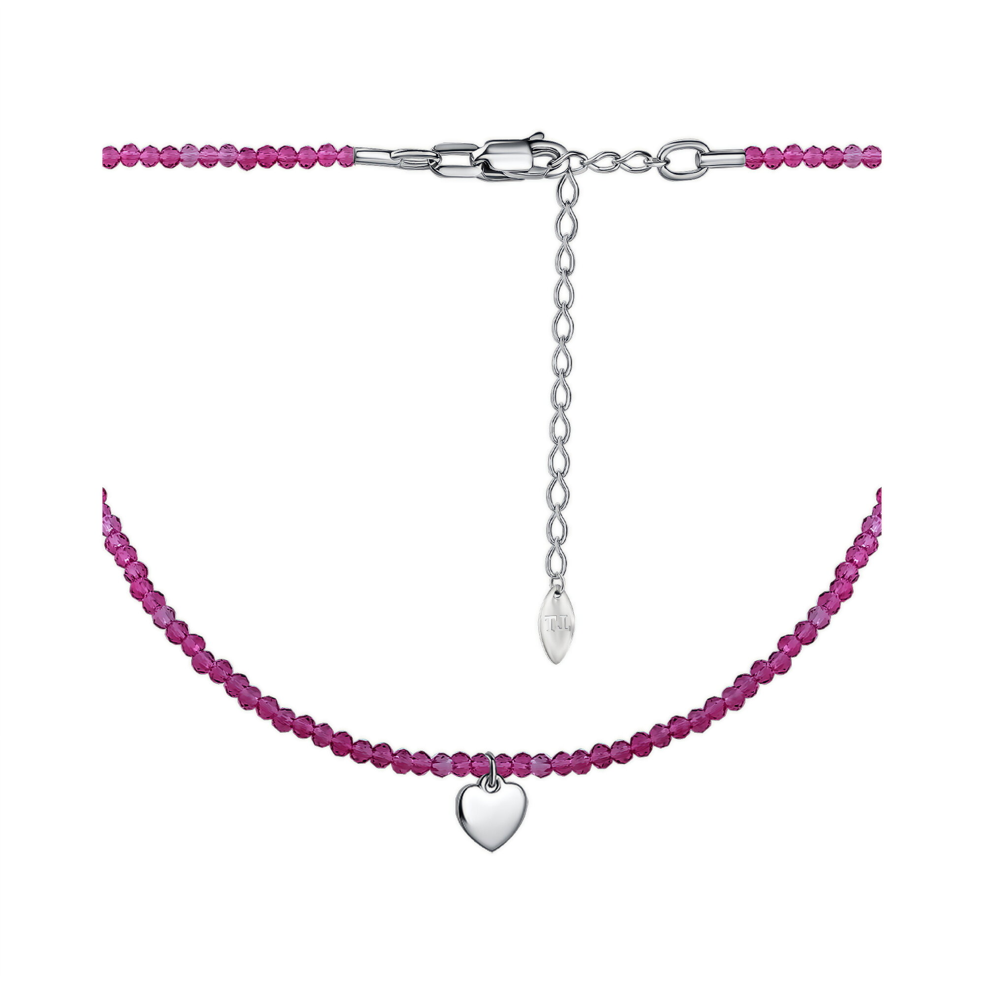 Колье, серебро, 925 проба, родирование, шпинель