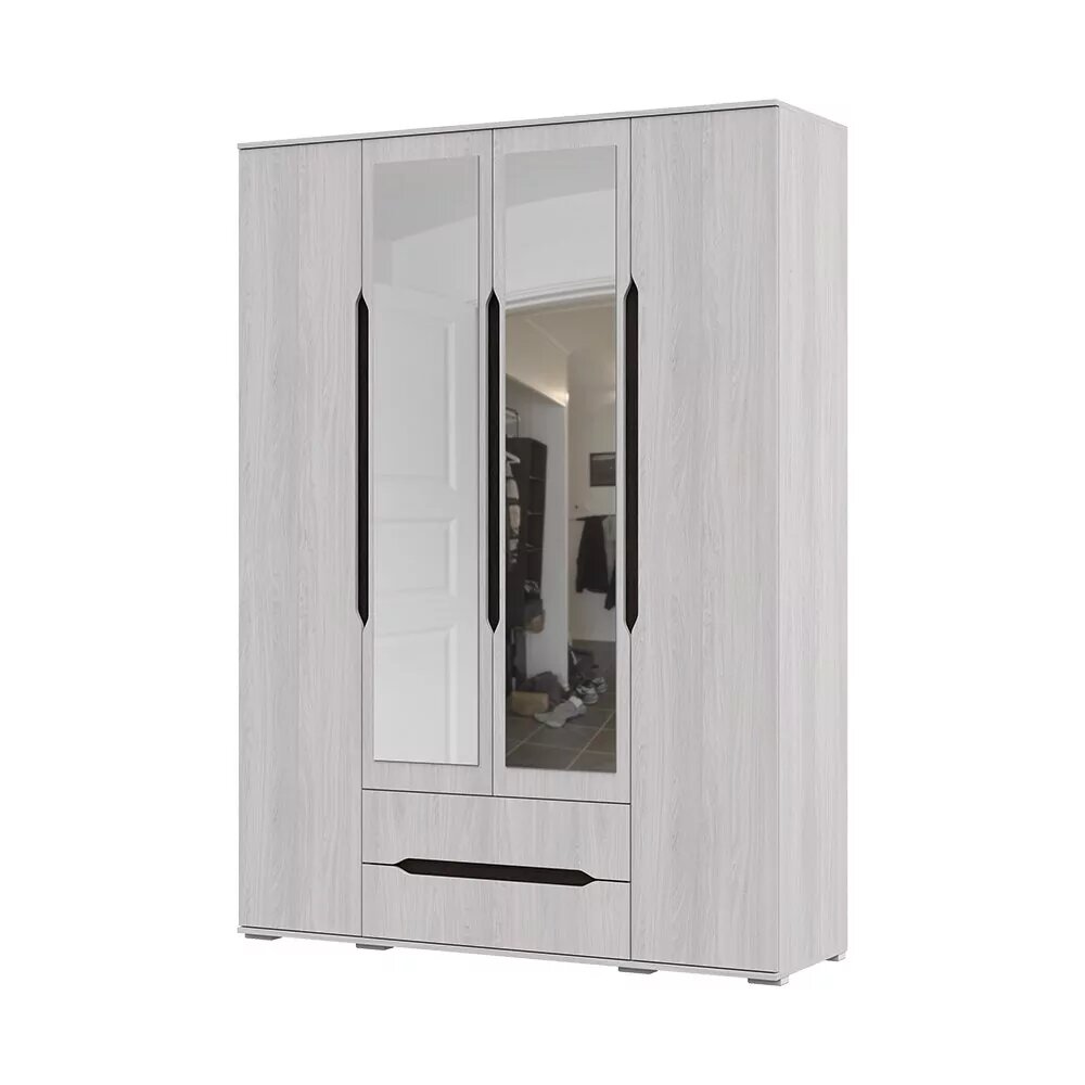 Шкаф 4-х створчатый с ящиками ШК 014 «Валенсия» (Дуб Анкор) 160х50х220