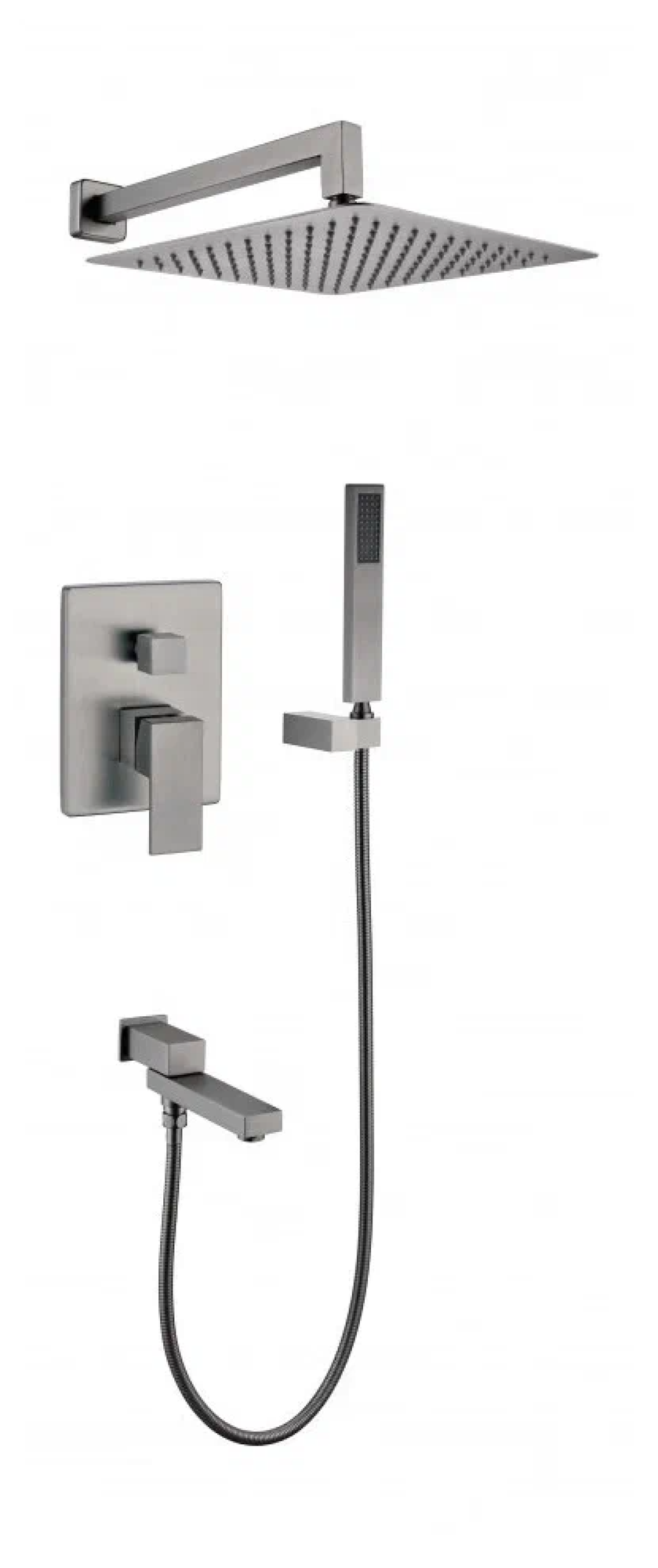 Душевая система скрытого монтажа Grocenberg GB5089BG-1 Графит, высокий душ