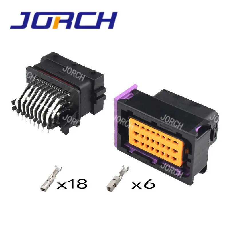 Пластиковый корпус ЭБУ Jorch Jo24-3 черный, 24 контакта, Male and Female
