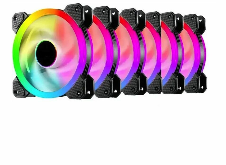 Кулер для корпуса ПК с подсветкой ARGB, вентилятор для компьютера 120мм, набор 5 кулеров с контроллером и пультом