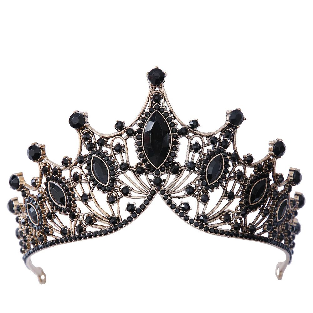 DIEZI винтажная хрустальная корона для волос black