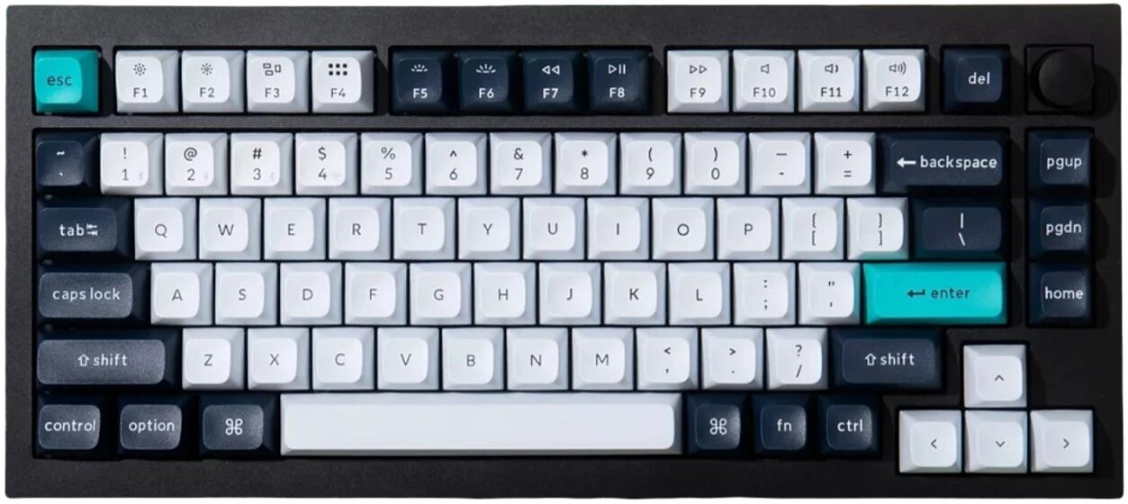 Клавиатура проводная + беспроводная Keychron Q1 Max (Gateron Jupiter Banana, клавиш - 81, черный)