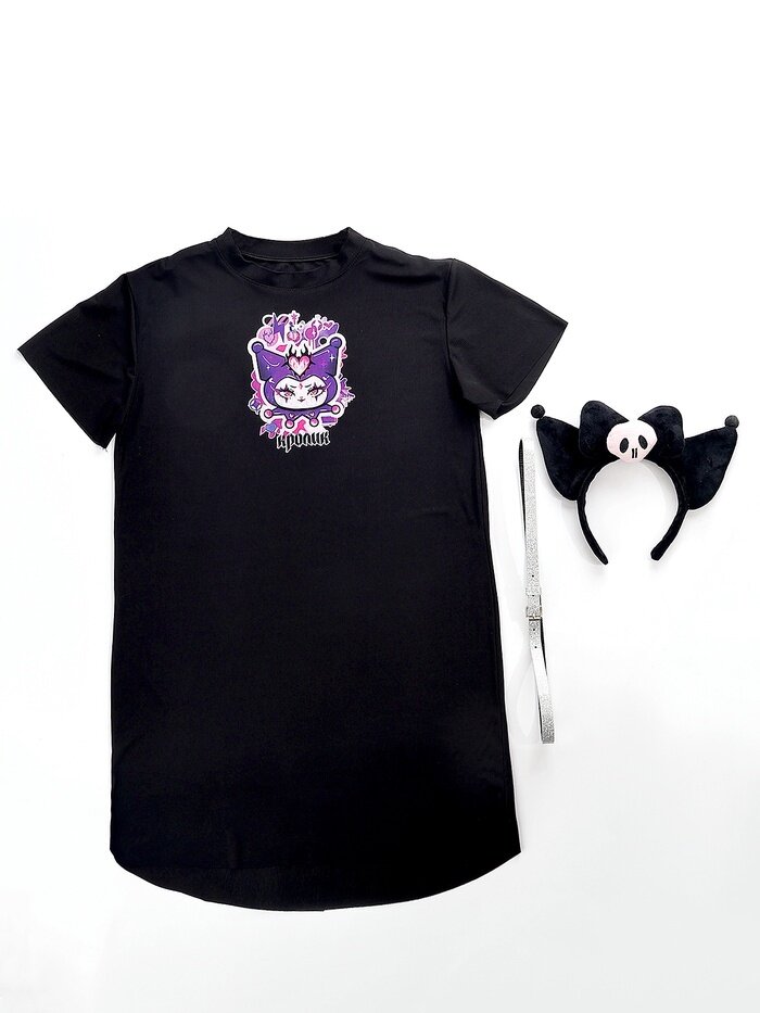 Карнавальный костюм Волшебная маска "Готический кролик" платье, ободок, ремень, рост 122-162 см