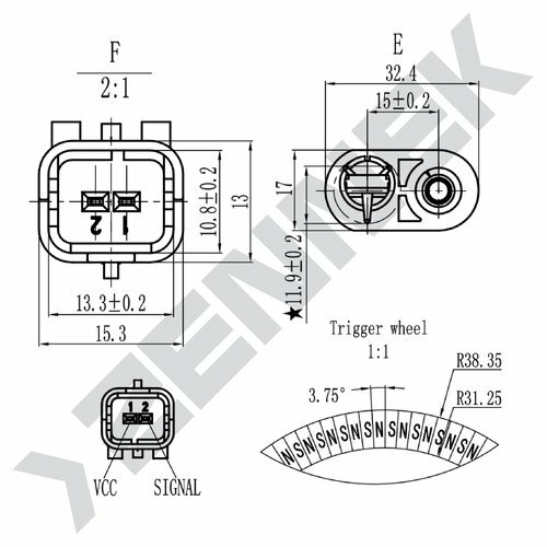Датчик abs передний левый/правый bmw 3 e36 90-00 das0097 ZENNEK DAS0097