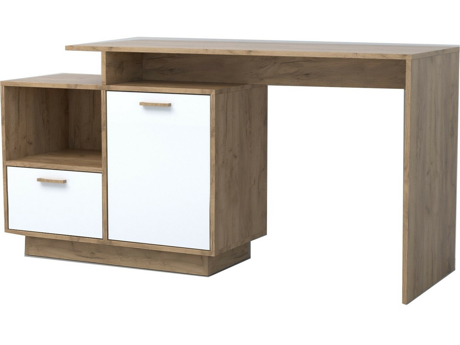 Стол Ст-2 ПДв современном стиле, (Глянец Белый/Дуб Крафт Золотой)