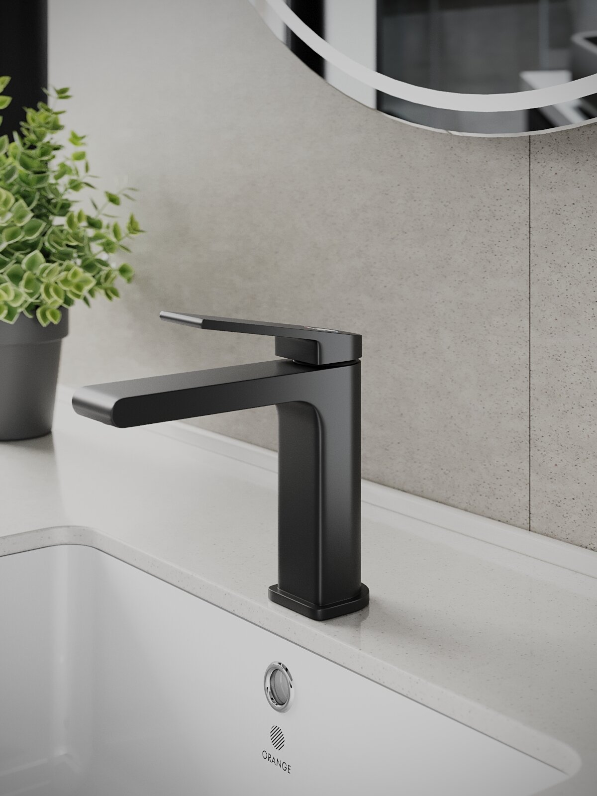 Смеситель для раковины Orange GAUSS M30-021b однорычажный, черный