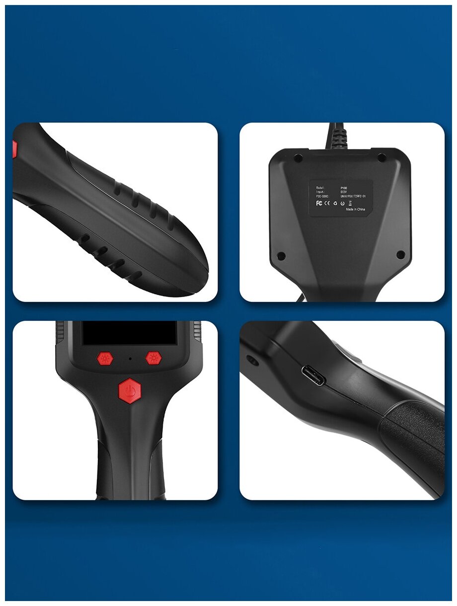 Технический эндоскоп камера с монитором и АКБ видеоэндоскоп водонепроницаемый 8 мм 5 метров