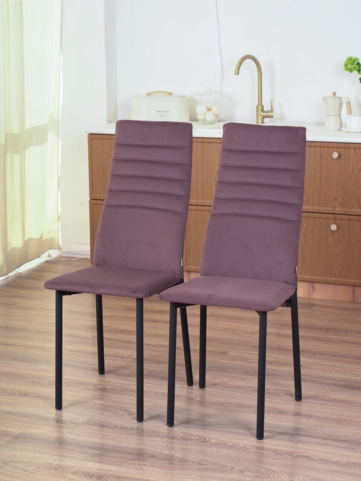 Стулья для кухни со спинкой велюр Леон шоколад 2шт