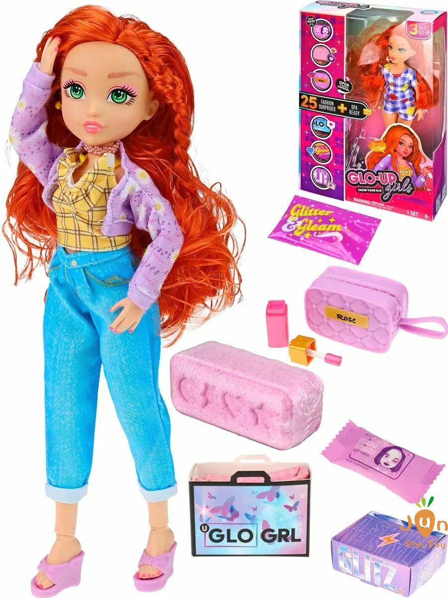 Far Out Toys GLO-UP Girls Rose / Спа-игрушки для девочек, модные куклы, с аксессуарами-сюрпризами, подходят для детей от 6 лет и старше