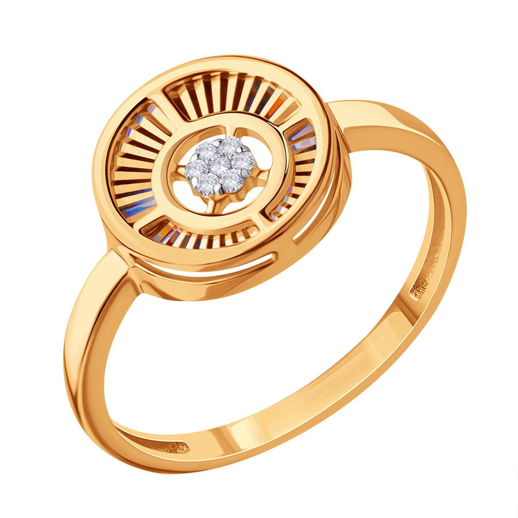 Кольцо, красное золото, 585 проба, бриллиант