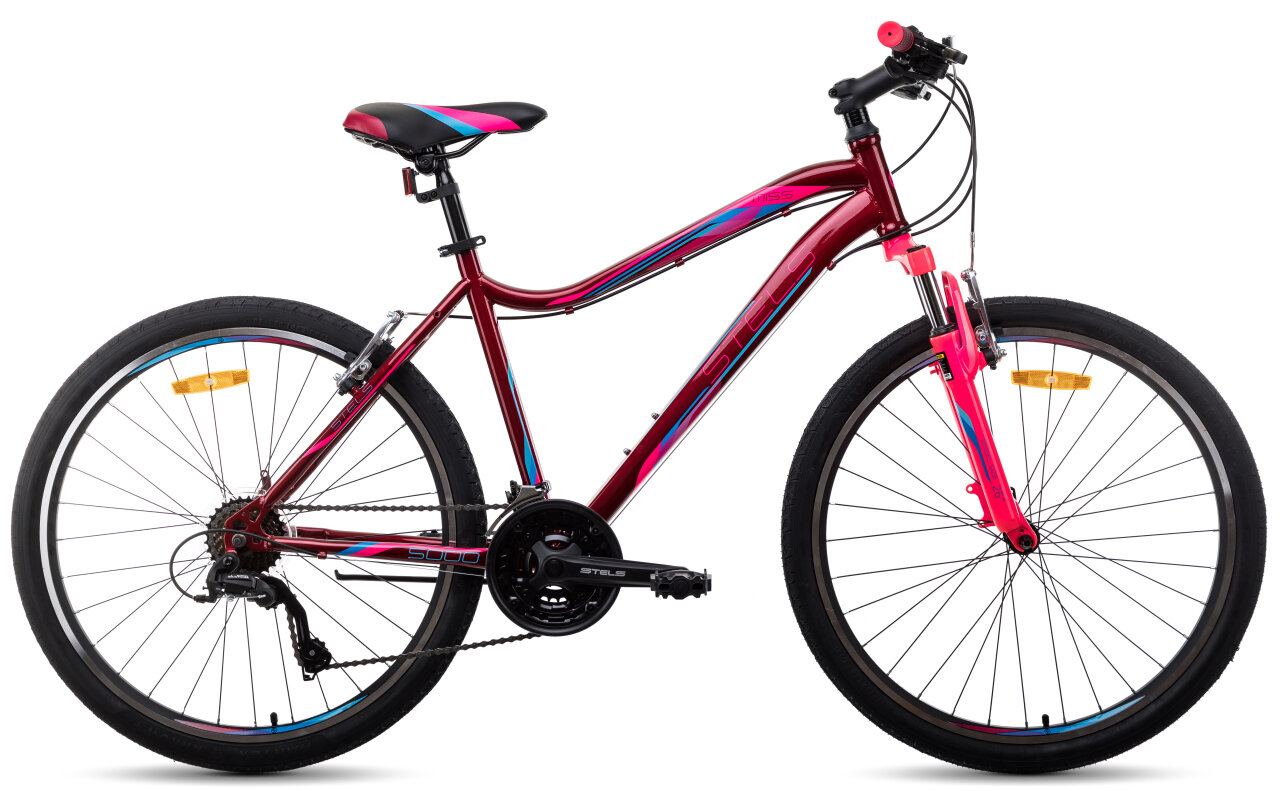 Женский велосипед Stels Miss 5000 V V050 (2023) 16" Бордово-розовый (150-165 см)
